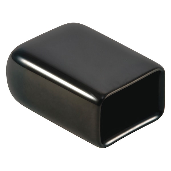 Caplugs Vinyl Rect Cap - Flat End, Black Vinyl, Caplugs Standard Black ...