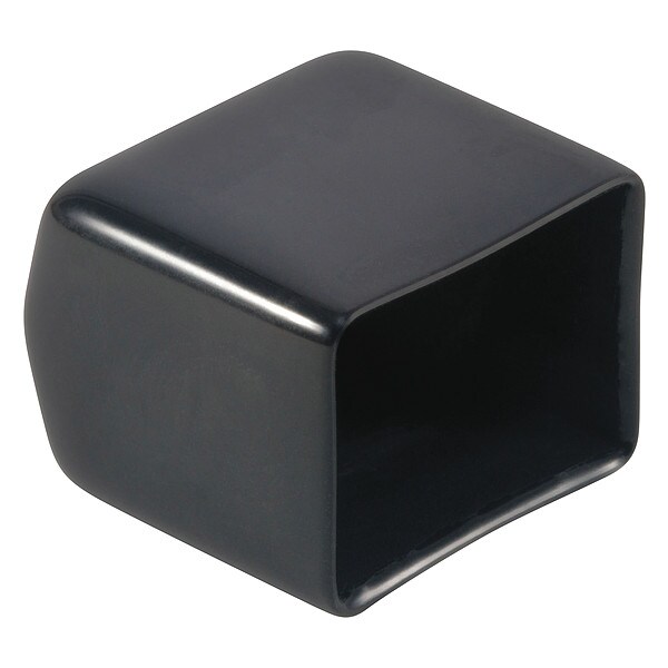 Caplugs Vinyl Rect Cap - Flat End, Black Vinyl, Caplugs Standard Black ...