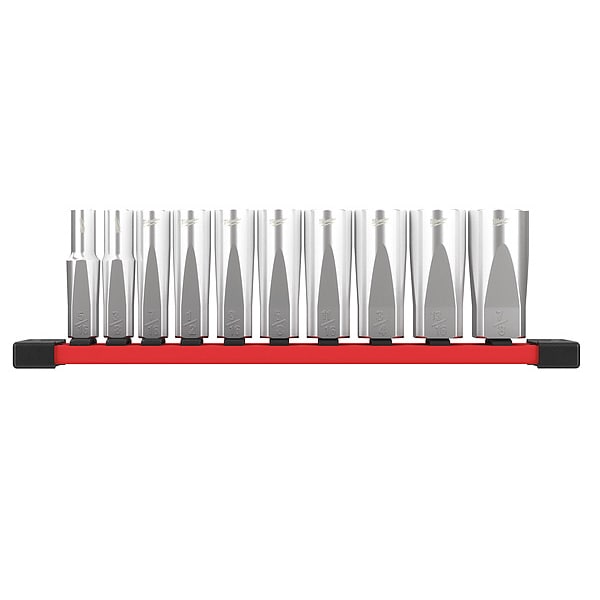 MILWAUKEE 3/8 in Deep Well Socket Set, SAE, 10 Piece, 5/16 in to 7/8 in ...