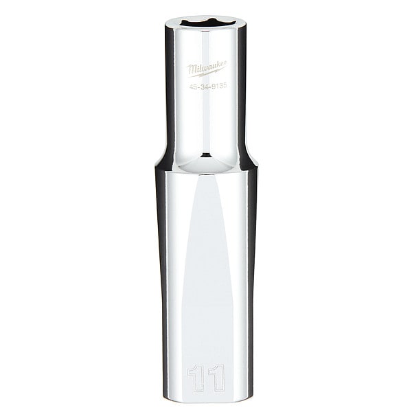 Milwaukee Tool 1/2 in. Drive 11mm Metric 6-Point Deep Socket with FOUR ...