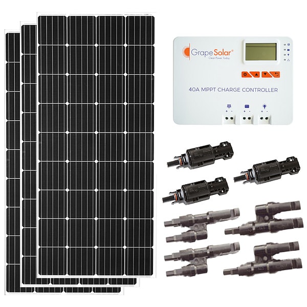 GRAPE SOLAR GS-600-KIT-MPPT 12V DC 600W Solar Panel Kit