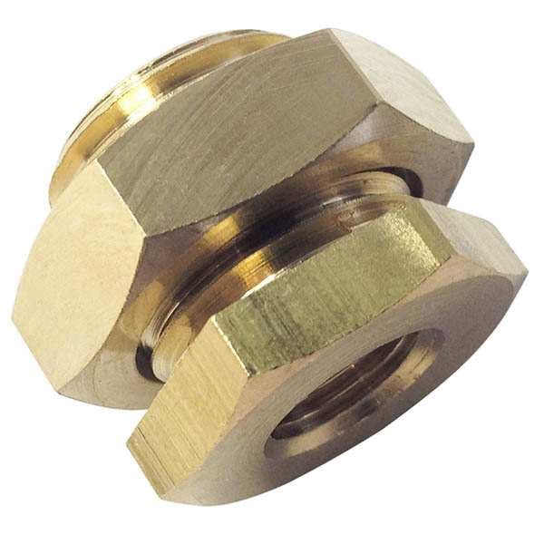 Legris Anchor Coupling Brass Bulkhead Coupling, 1 in Female BSPP X 0117 ...