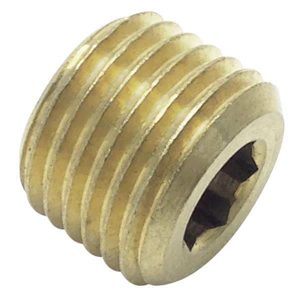 Legris Brass Internal Hex Head Plug, Male NPT 0205 14 00 | Zoro