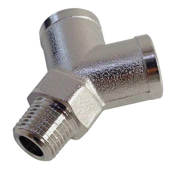 Legris Female x Male Wye Brass Wye Connector, 1/4 in Female BSPP X 1/4 ...