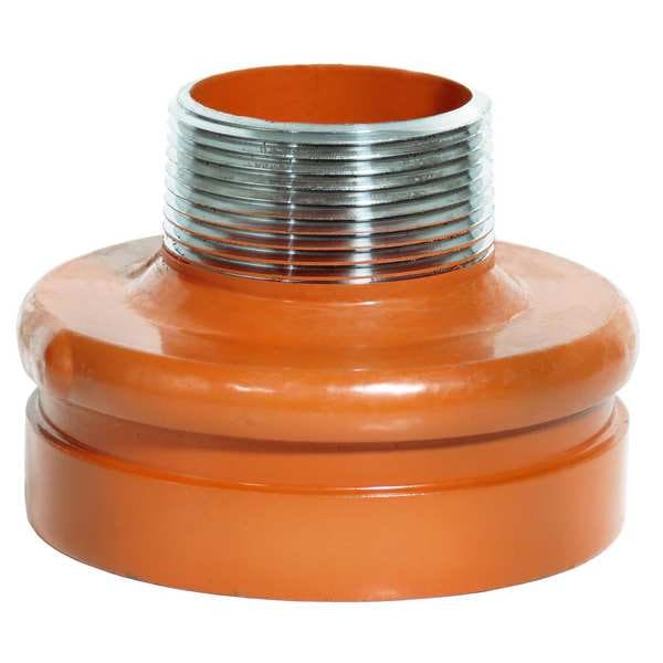 Gruvlok Threaded Reducer, Ductile Iron, 3 x 2 in 0390037083 | Zoro