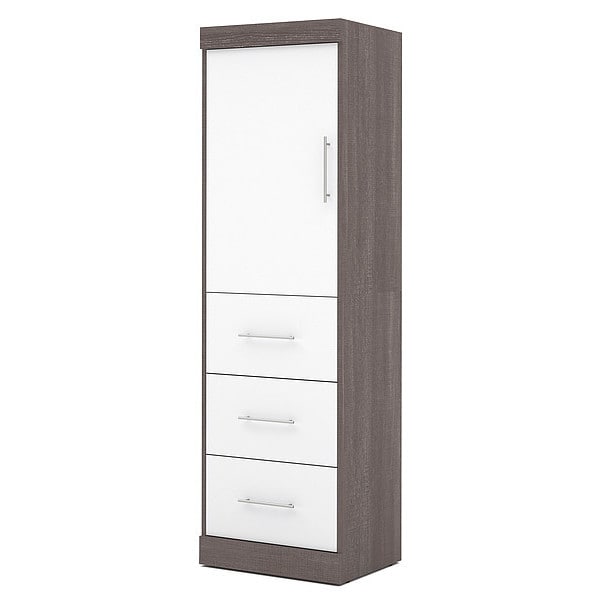 Bestar Storage Unit, Inbark Gray/White, 25" 25871-4717 | Zoro