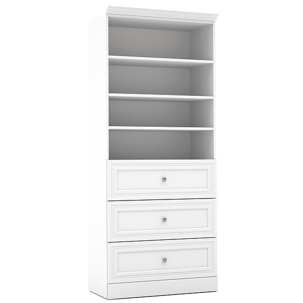 Bestar Storage Unit, w/3 Drawer Set, White, 36" 40850-17 | Zoro