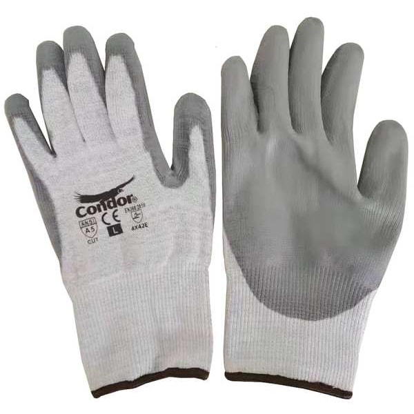 Condor Cut-Resistant Gloves, A5 Cut Level, 10 ga, Gray/Gray, S 61CV84 ...