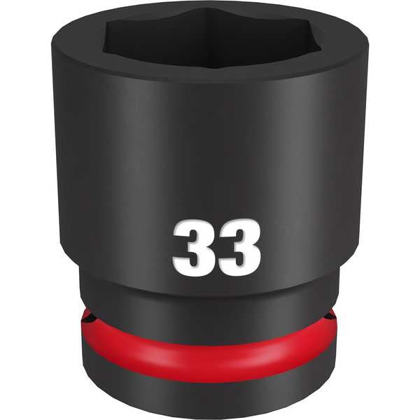 MILWAUKEE 3/4" Standard Impact Socket : 33 mm, Standard, Black ...
