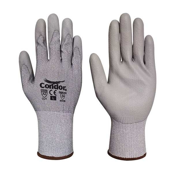 Condor Cut-Resistant Gloves, Cut Level A2 , Dipped , Polyurethane ...