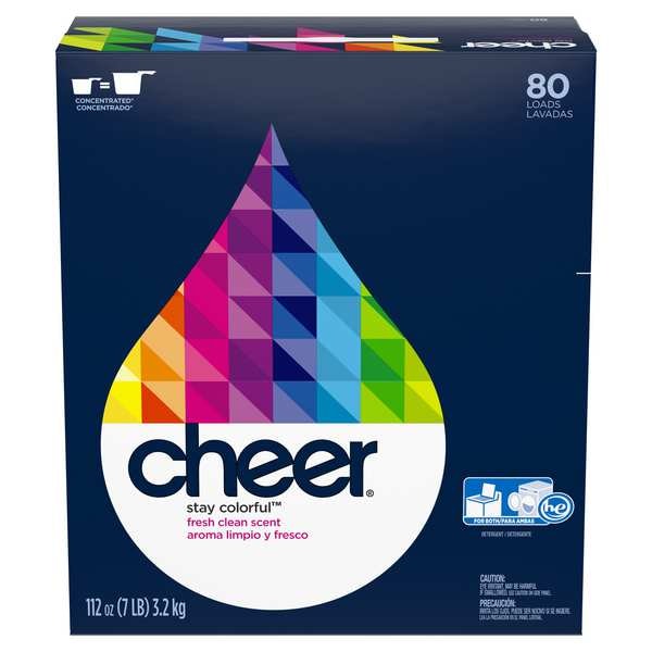 Cheer Powder Laundry Detergent, 112 oz Box, Powder, Fresh, White, 3 PK ...