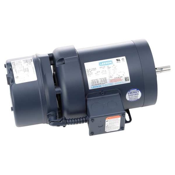 Leeson Three-Phase Brake Motor, 1/2 hp HP, 56C Frame, 208-230/460V AC ...