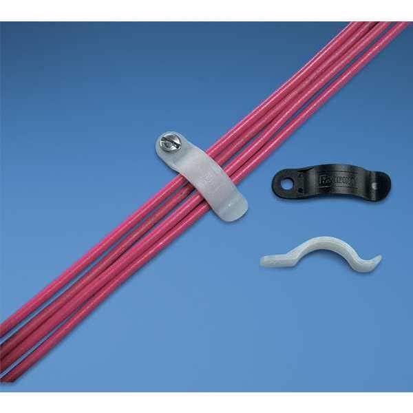 Panduit Cable Clip, Nylon 6/6, 0.38 in Bundle Dia., Black, 1.40 in L ...