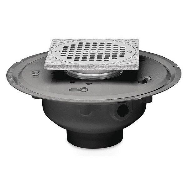 Oatey 3" or 4" Pipe Dia. PVC, Nickel Square Drain 72272 | Zoro