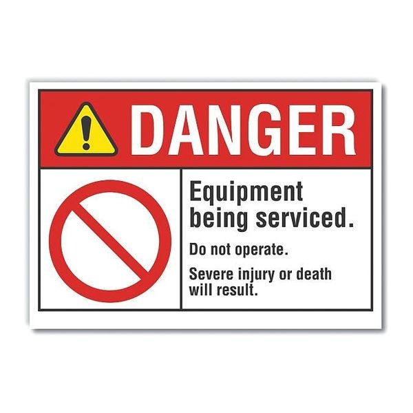 Lyle Machine & Operation Danger Reflective Label, 3 1/2 in Height, 5 in ...