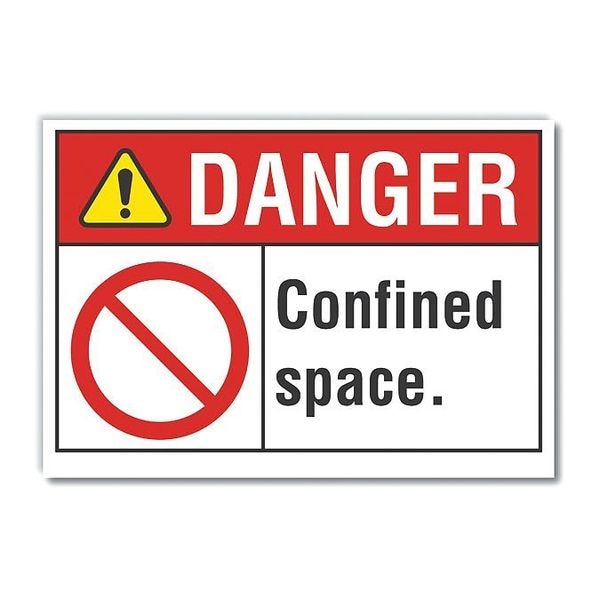 Lyle Danger Sign, 7 in H x 10 in W, Reflective Sheeting, Vertical ...