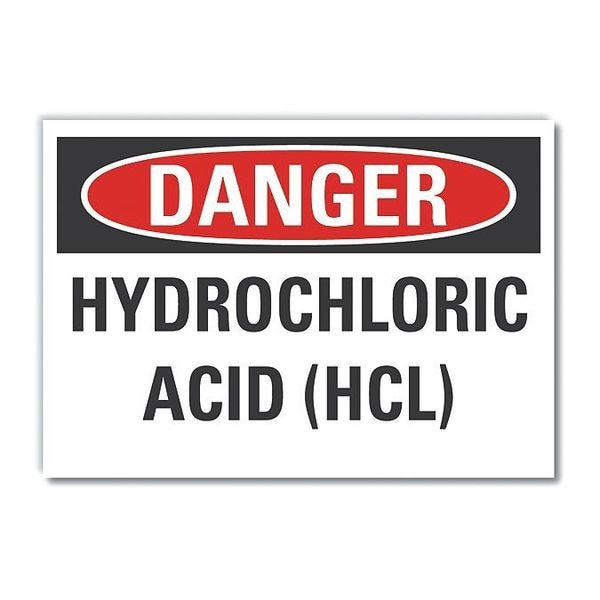 Lyle Hydrochloric Acid Danger Reflective Label, 3 1/2 in H, 5 in W ...