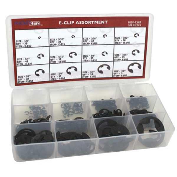 Rotor Clip External Retaining Ring Assortment, Carbon Steel, Phosphate ...