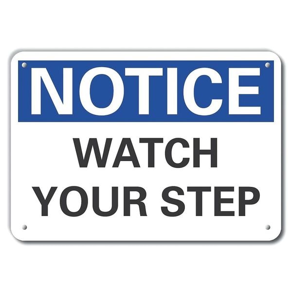 Lyle Reflective Steps Notice Sign, 7 in Height, 10 in Width, Aluminum ...