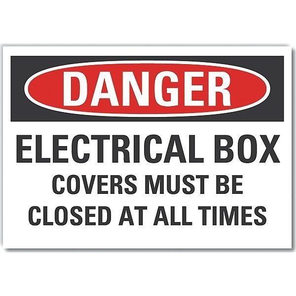 Lyle Decal, Danger Electrical Box, 10 x 7" LCU4-0642-RD_10X7 | Zoro