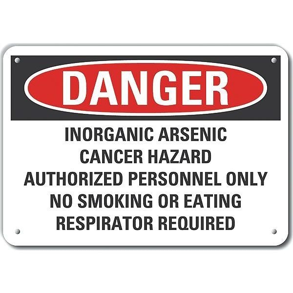Lyle Plastic Inorganic Arsenic Danger Sign, 7 in Height, 10 in Width ...