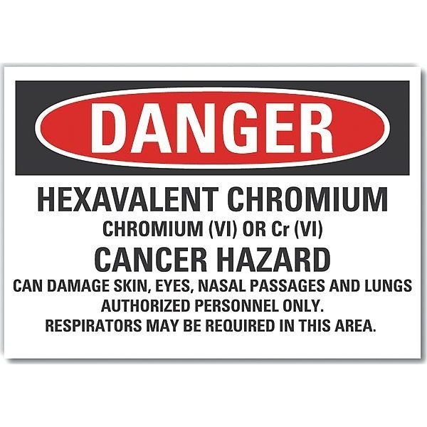 Lyle Hexavalent Chromium Danger Reflective Label, 10 in Height, 14 in ...