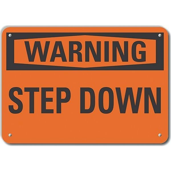 Lyle Reflective Steps Warning Sign, 10 in H, 14 in W, Aluminum ...