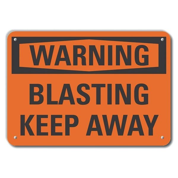 Lyle Plastic Blasting Area Warning Sign, 7 in Height, 10 in Width ...