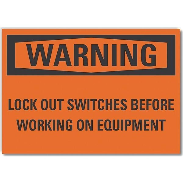 Lyle Lockout Tagout Warning Reflective Label, 5 in Height, 7 in Width ...