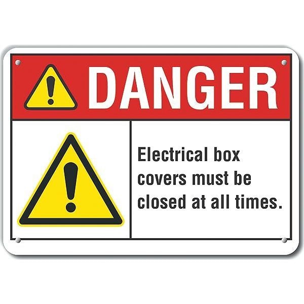 Lyle Alum Danger Electrical Box, 14"x10" LCU4-0071-NA_14X10 | Zoro