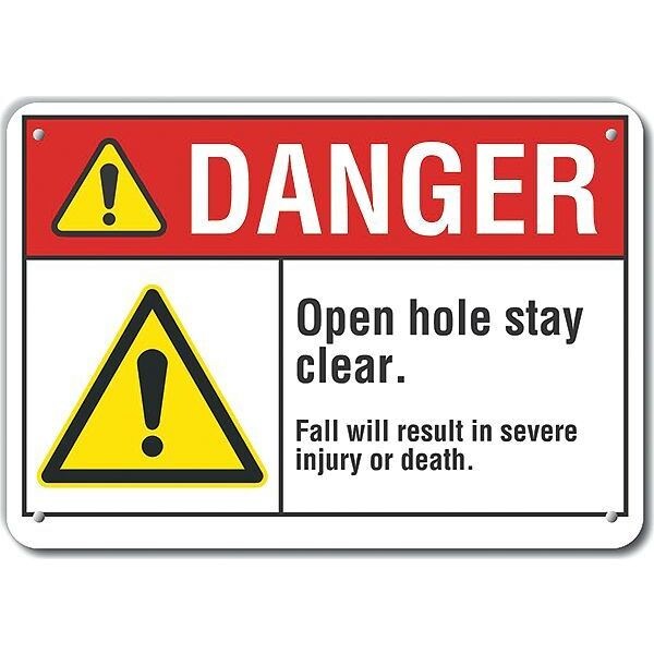 Lyle Danger Sign, 10 in H, 14 in W, Plastic, Horizontal Rectangle ...
