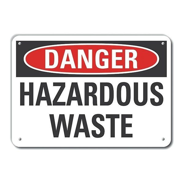 Lyle Plastic Hazardous Waste Danger Sign, 7 in H, 10 in W, Vertical ...
