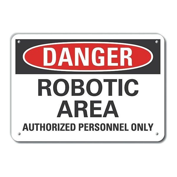 Lyle Reflective Robot Area Danger Sign, 7 in Height, 10 in Width ...