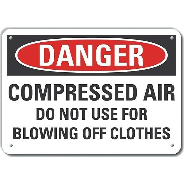 Lyle Plastic Compressed Air Danger Sign, 7 in H, 10 in W, Vertical ...