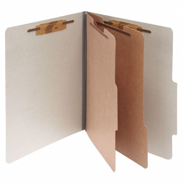 Acco Pressboard 6 Part Folder, Ltr, Gray, PK10 A7015056 | Zoro