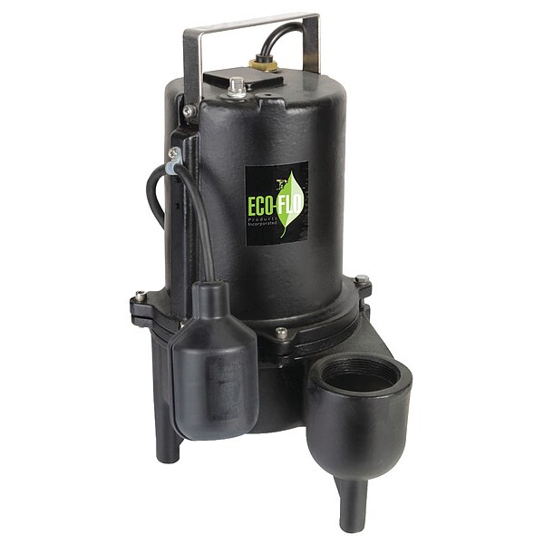 Eco-Flo Heavy Duty Cast Iron Sewage Pump 1/2 HP ESE50W | Zoro