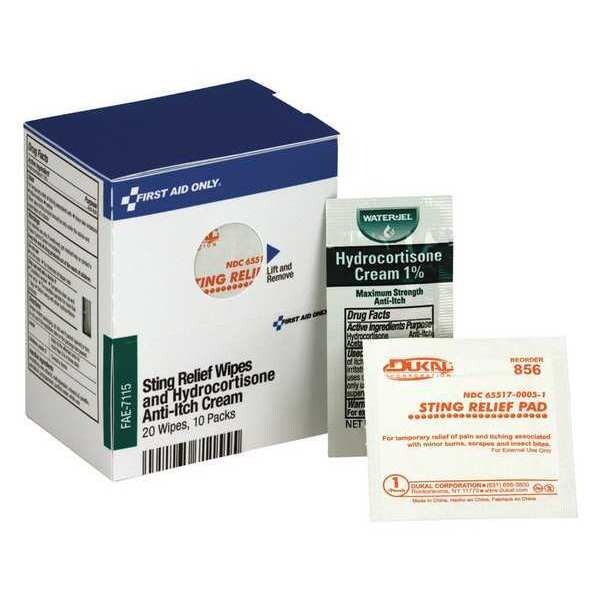 First Aid Only First Aid Kit Refill, 20 Sting Relief Wipes & 10 ...