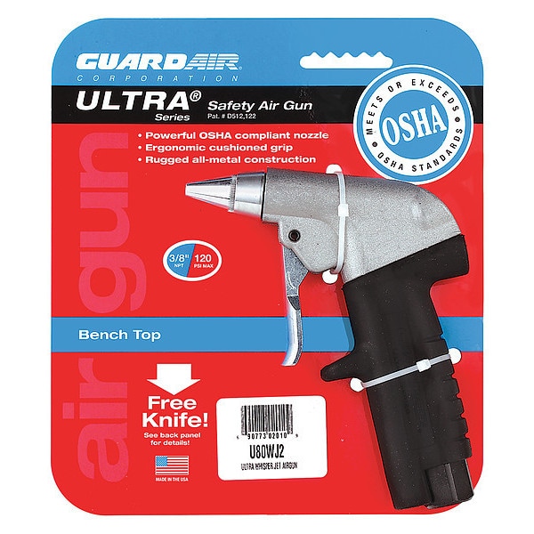 Guardair Ultra Whisper Jet Air Gun, 40 cfm U80WJ2 | Zoro