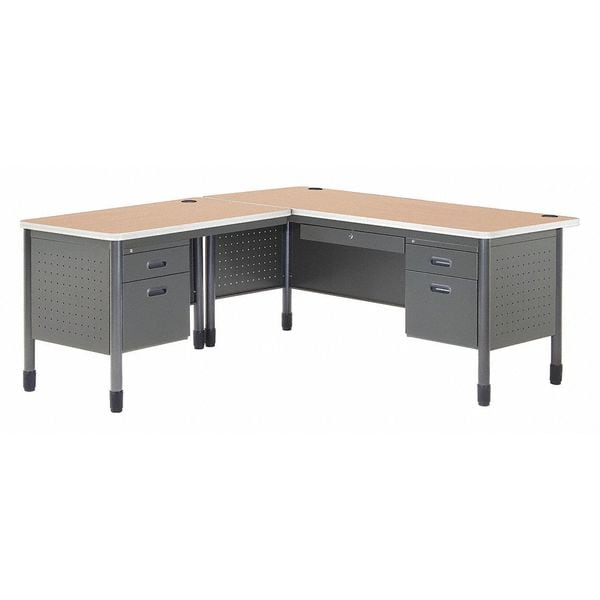 Ofm L Shaped Desk, 72" D, 29" H, Maple, Laminate 66366L-MPL | Zoro