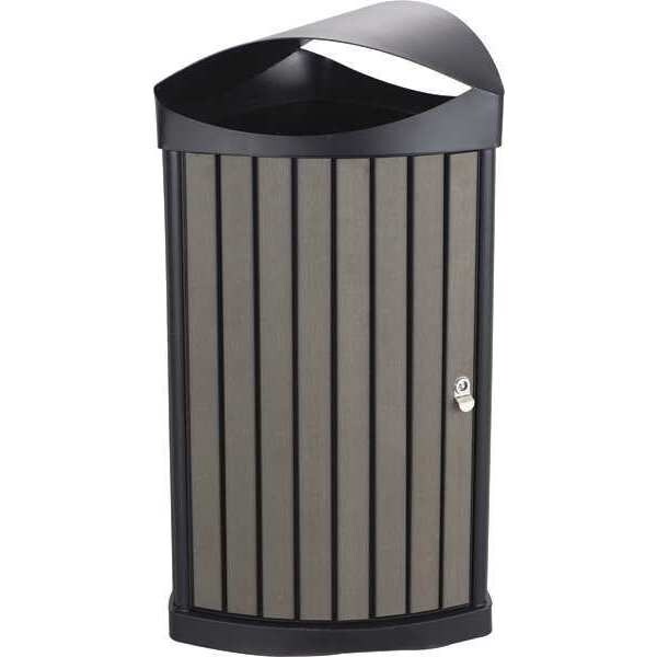 Safco 20 Gal Triangular Trash Can, Charcoal, Steel, Rigid Plastic ...