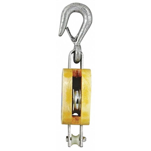 Indusco Manila Rope, Block, 4", Single Wood, w/Hook C0616900076 | Zoro
