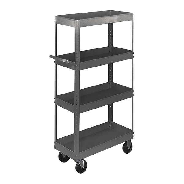 Equipto Hvy Dty Stock Cart, 4 shelves 800 Lb, GY 163D-GY | Zoro