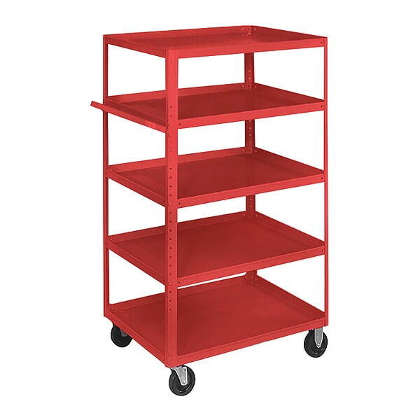 Equipto Stock Cart 500lbs, 5 shelves 24x36x60, RD 166-RD | Zoro