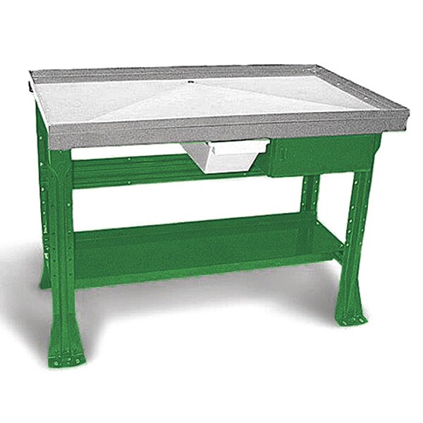 Equipto Tear Down Bench SS top 30"Dx60"Wx34"H, GN 2313DTSS-GN | Zoro