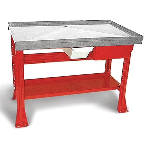 Equipto Tear Down Bench SS top 30"Dx60"Wx34"H, RD 2313DTSS-RD | Zoro