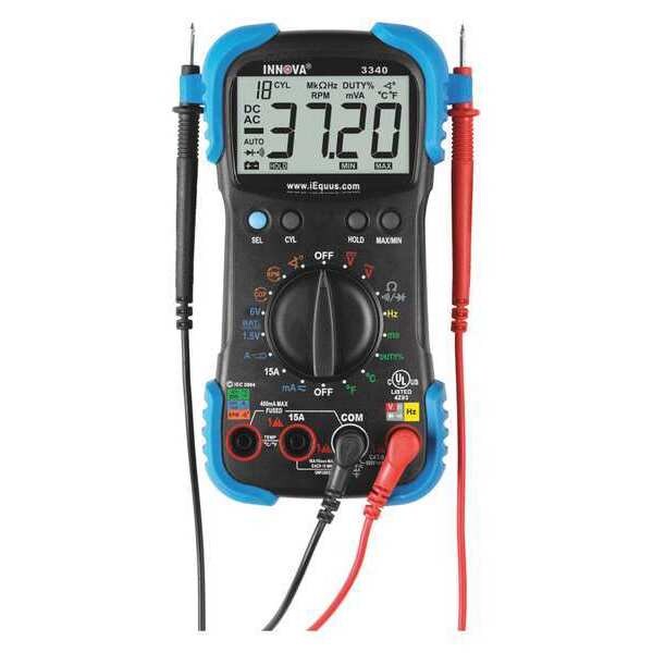 Equus Products Automotive Digital Multimeter, 10 MegOhm 3340 | Zoro