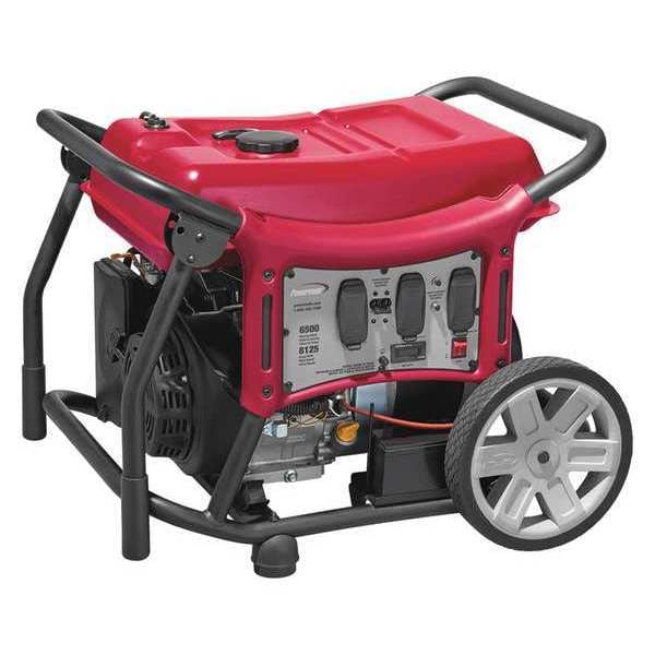 Powermate Portable Generator, 6500 Rated, 8125 Surge CX6500E | Zoro