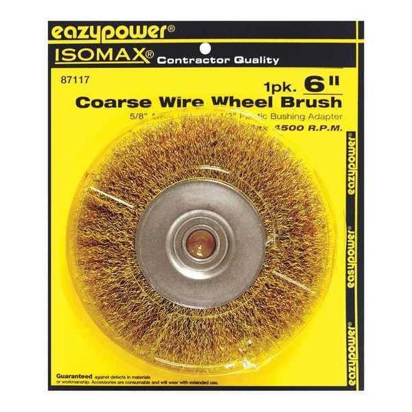 Eazypower Coarse Wire Wheel Brush, 6", 1/2" Arbor 87117 | Zoro