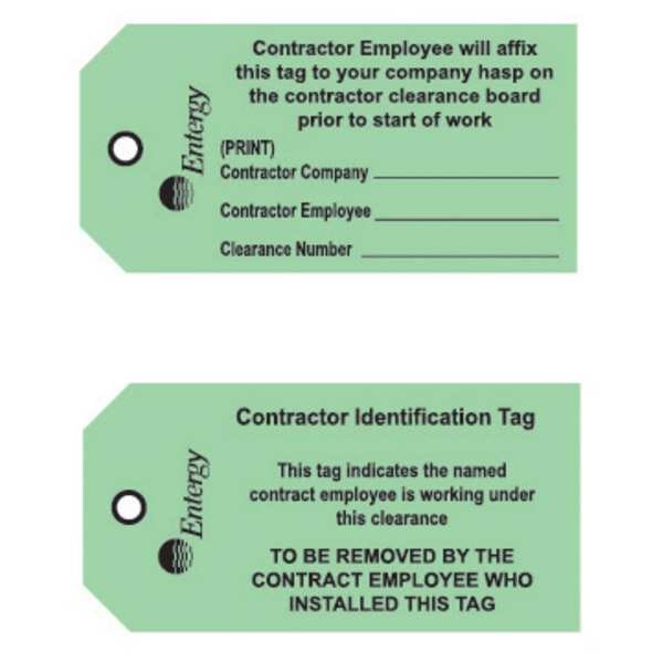 Beaed Contractor Identification Tag, PK1000 4234.03.05 | Zoro