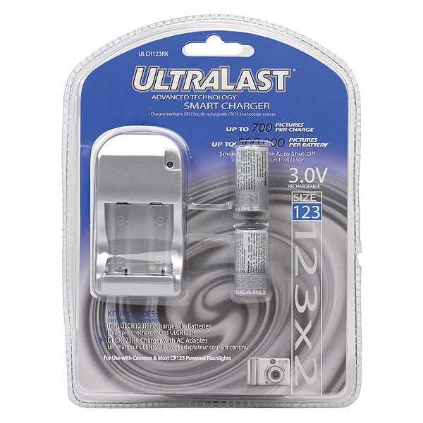 Ultralast Battery Volt Ultralast Charger/Battery combo ULCR123RK | Zoro
